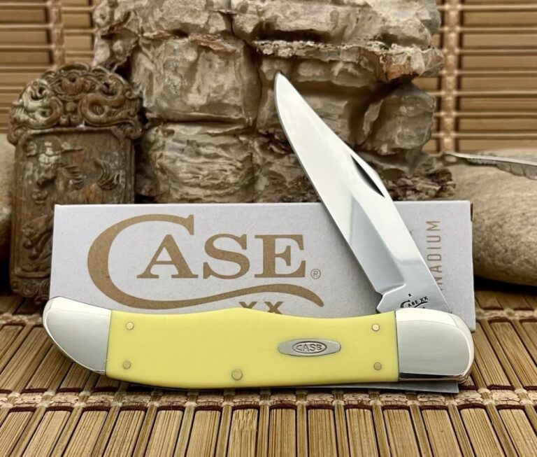 Case XX USA Smooth Yellow Synthetic 48115 CV Large Folding Hunter ...