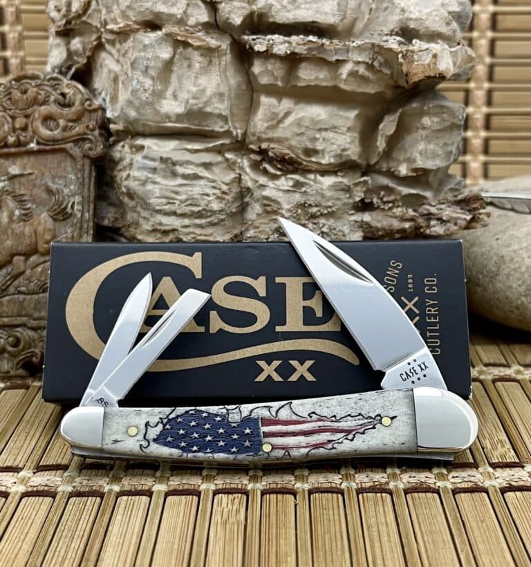 Case Natural Bone Flag Colorwash Seahorse Whittler Knife