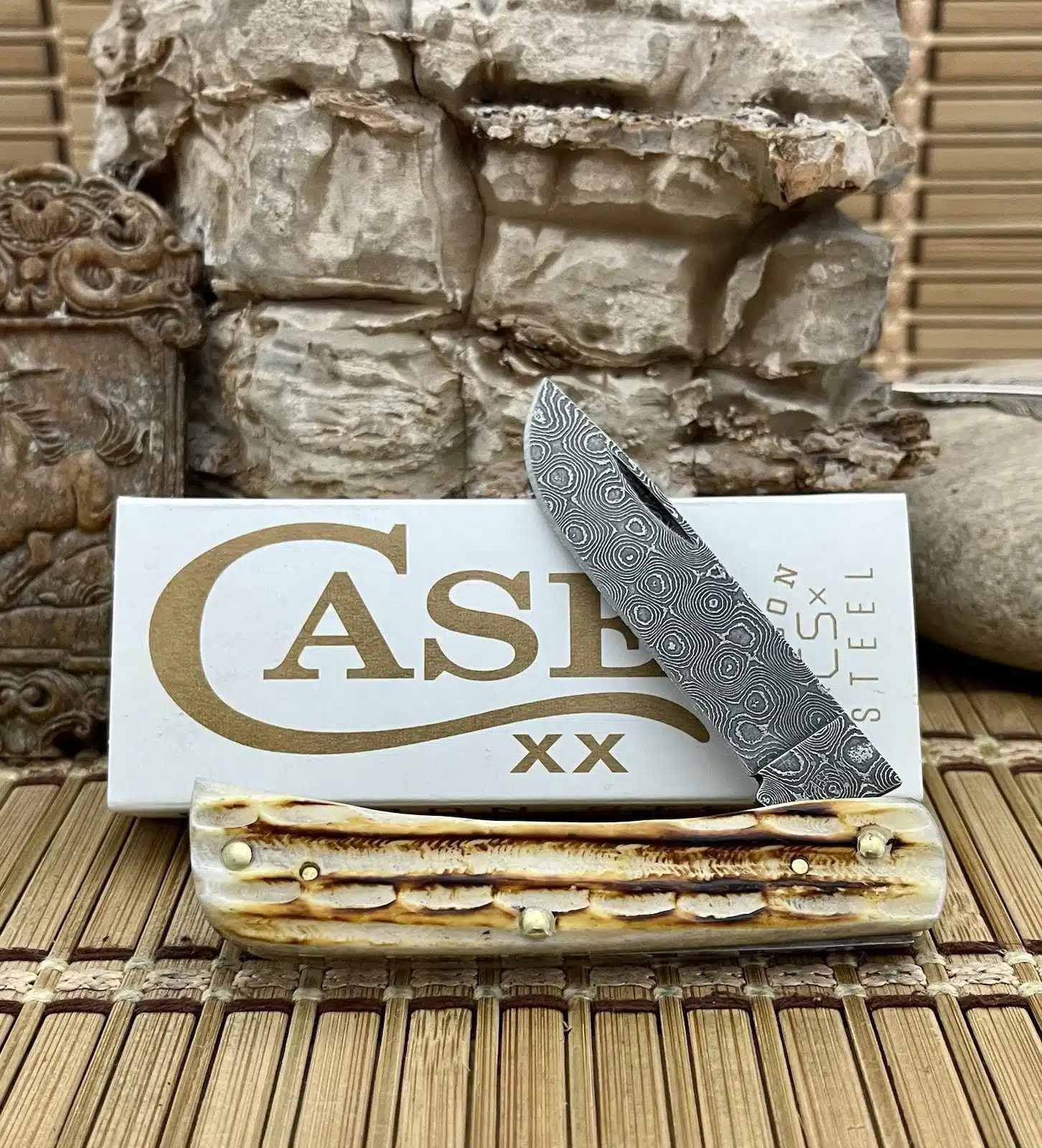 Case XX Damascus Sod Buster Jr - Deep Canyon Bone