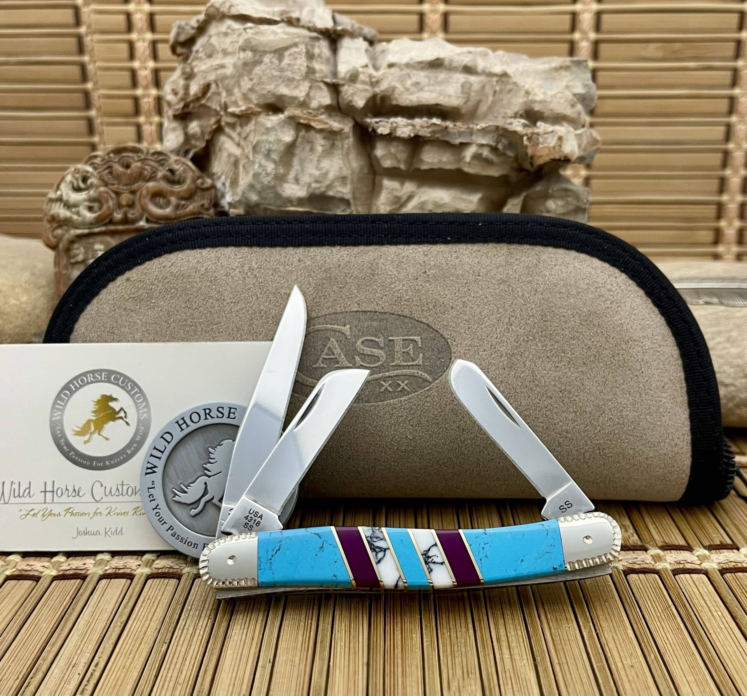 Exotic case turquoise sugalite custom stockman Wild Horse