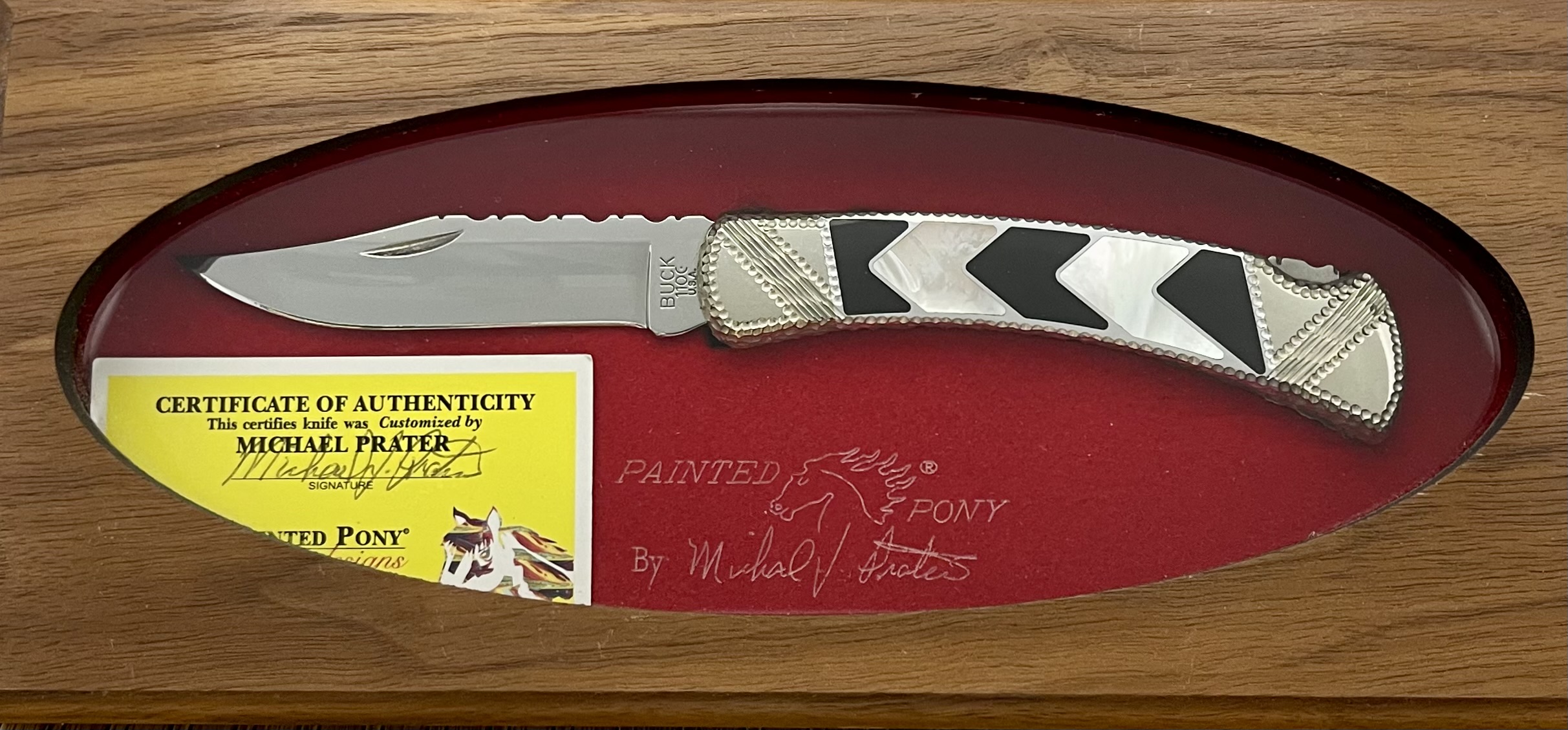 buck 110 custom painted pony pearl hunter Wild Horse