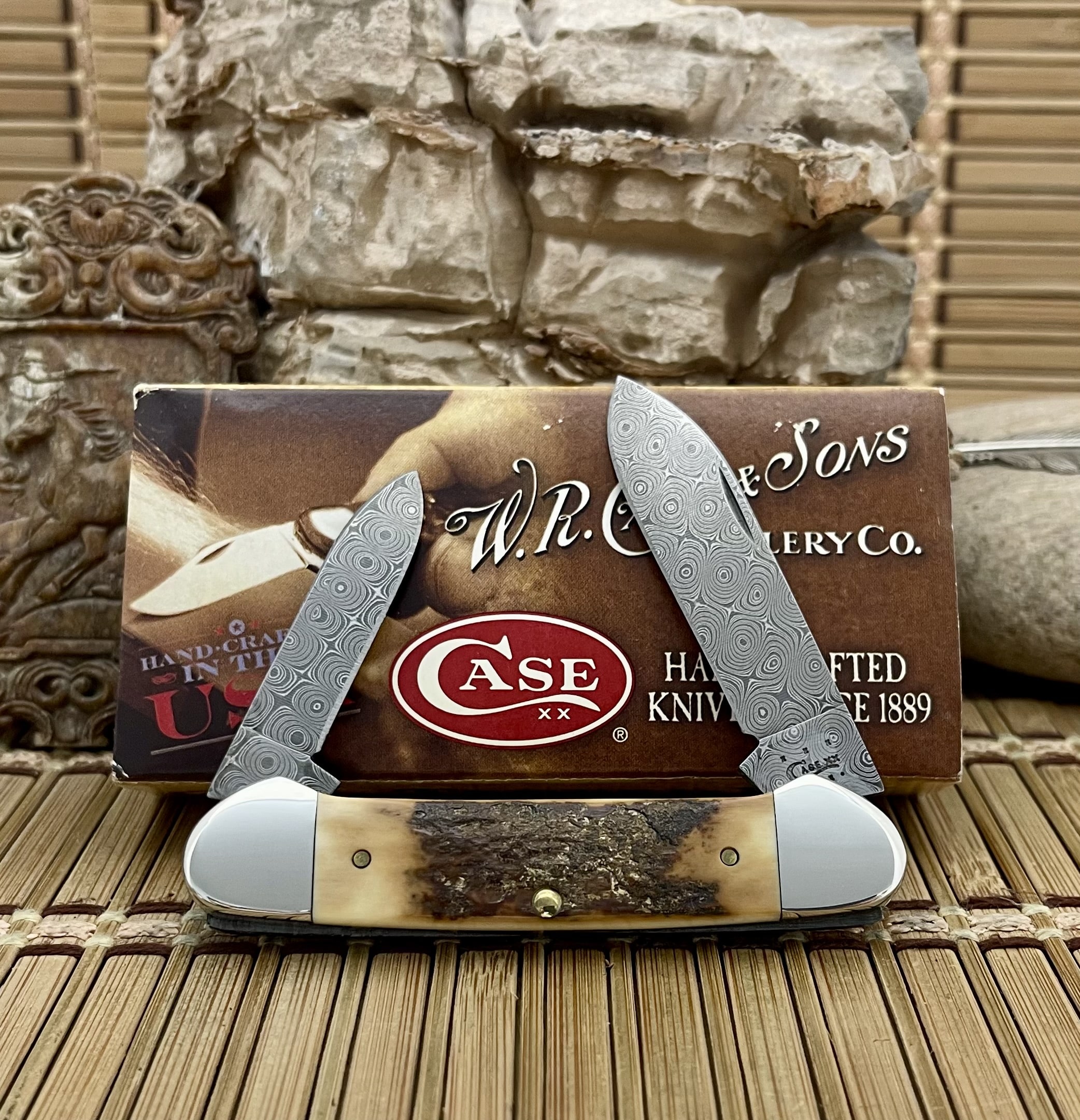 case mammoth bark fossil raindrop damascus canoe Wild Horse