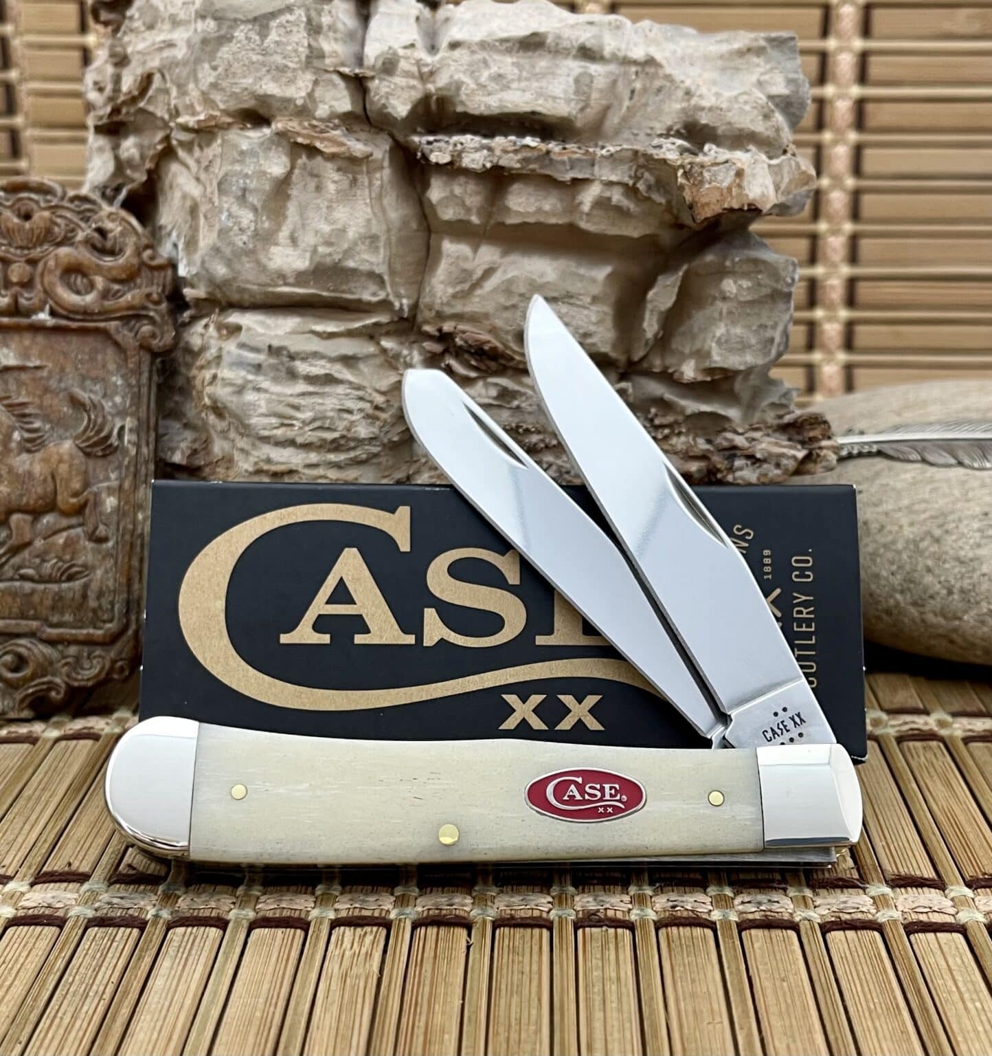 Stunning case xx smooth natural bone trapper pocket knife